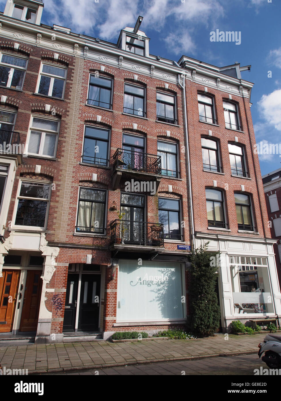 A view of Sarphatipark, located in Amsterdam, Netherlands. The park is ...