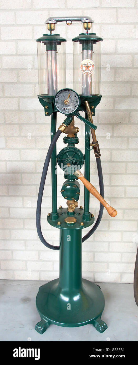 This image captures a vintage SATAM Texaco petrol pump, showcasing the ...