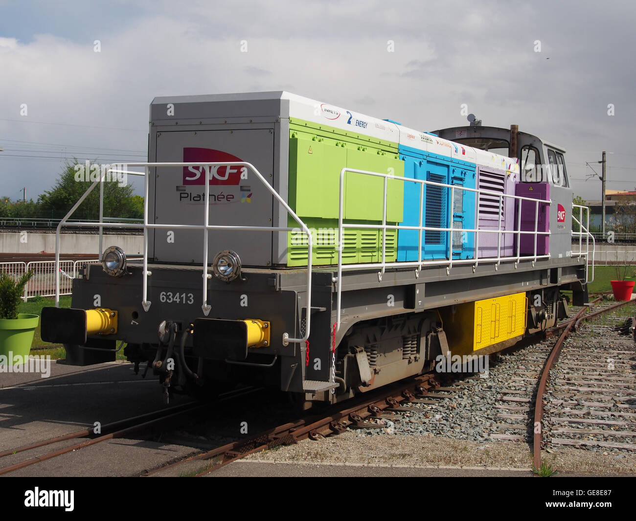 A historical photograph of a French SNCF (SociÃ©tÃ© Nationale des ...