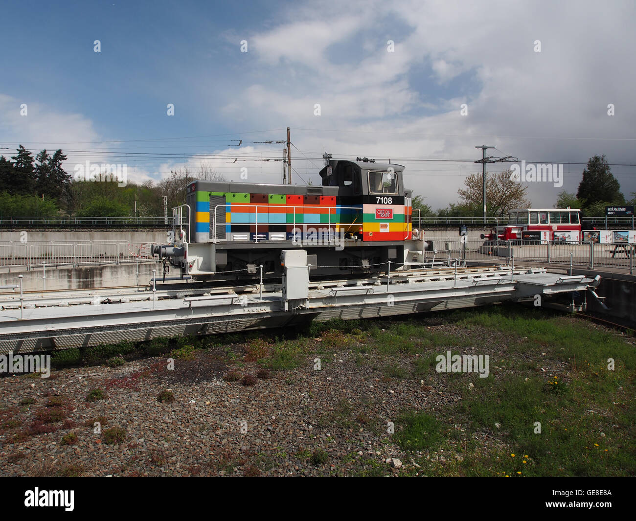 This photo depicts a French SNCF train (number 7108), showcasing its ...