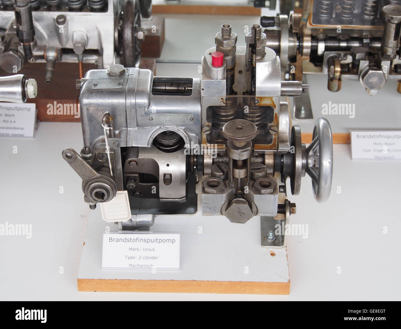 The Ursus 2-cylinder fuel injection pump is displayed in the Museum for ...