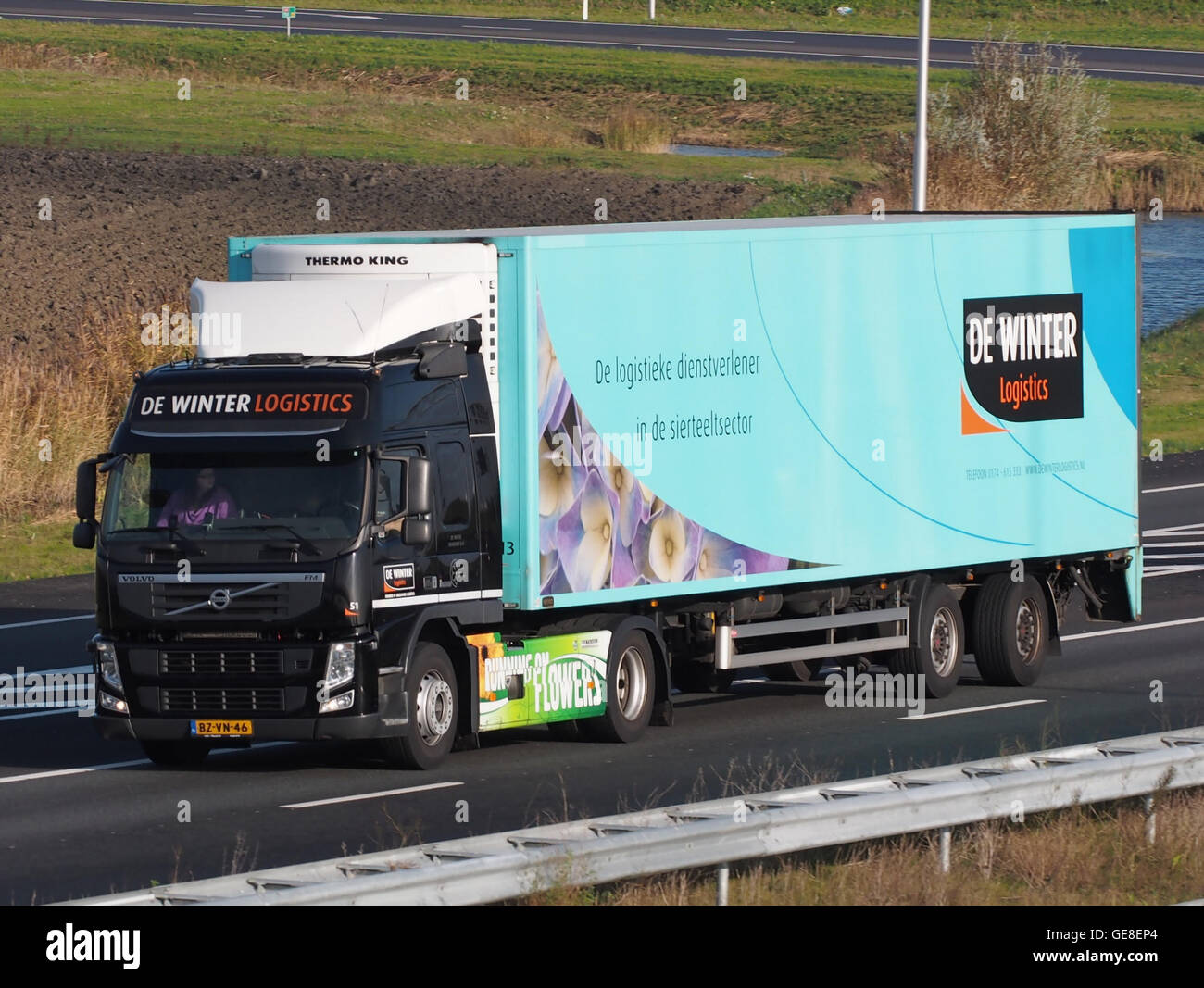 This image features a Volvo FM truck, part of the De Winter Logistics ...