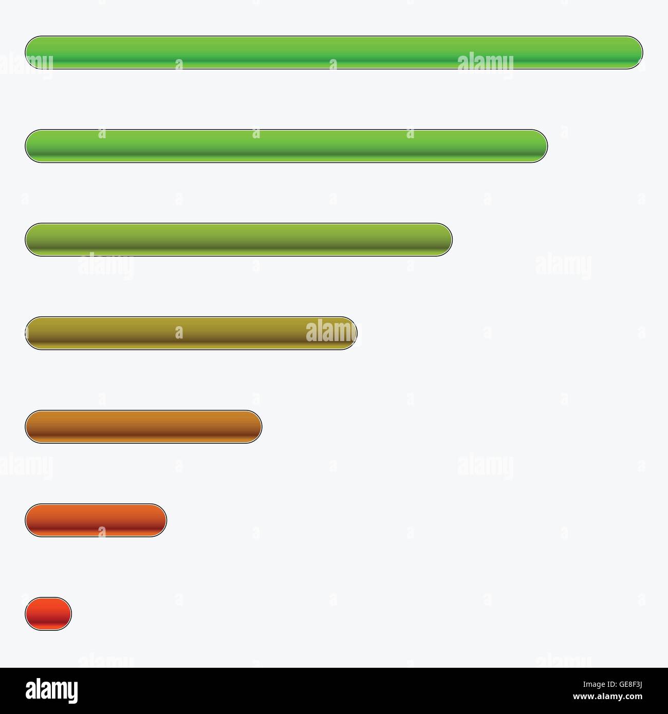 Horizontal progress bars. Completion, loading, phases concepts Stock ...