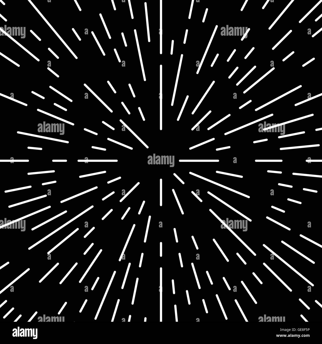 Radial bursting lines circular monochrome geometric pattern Stock ...
