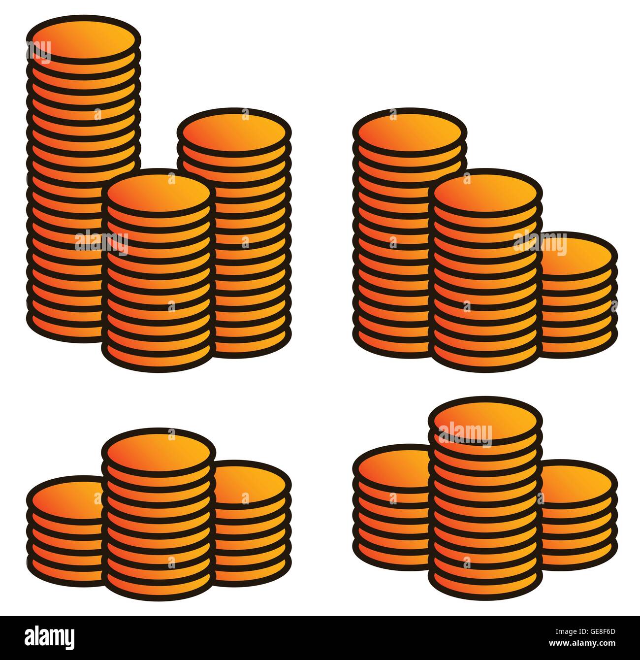 Tall stack coins Stock Vector Images - Alamy