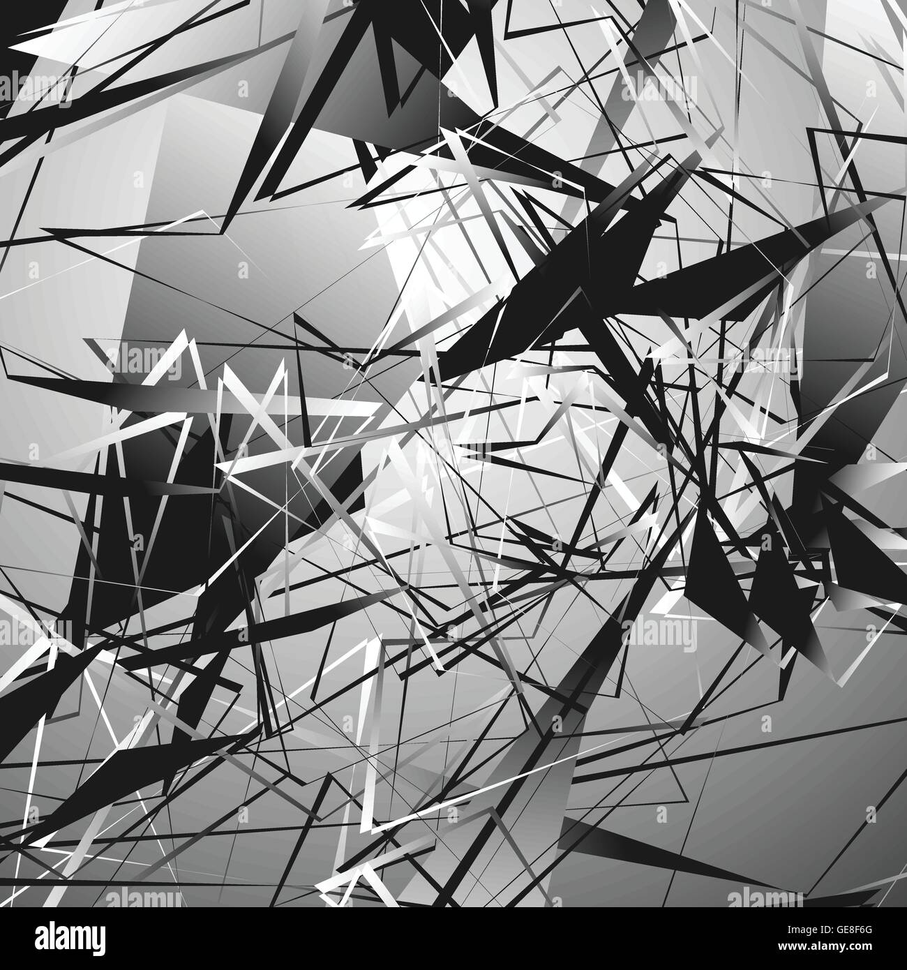 Edgy monochrome illustration with geometric shapes. Abstract geometric ...