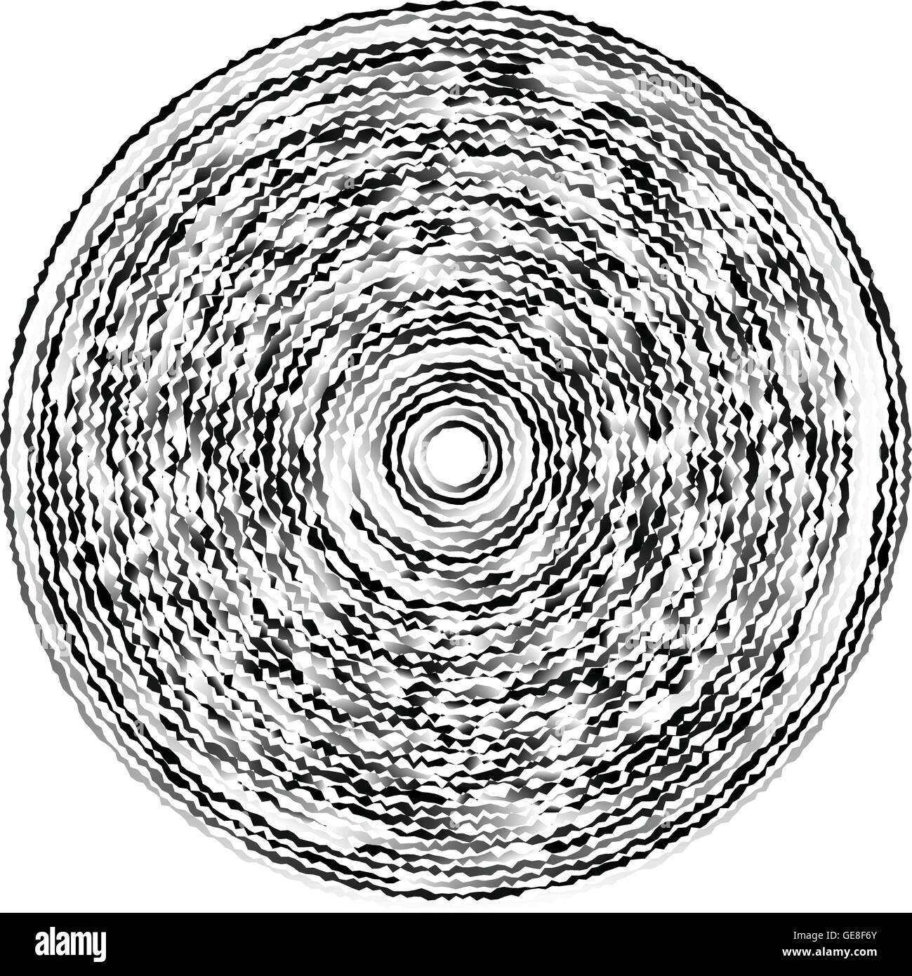 Concentric circle element made of irregular circles, lines. Isolated ...