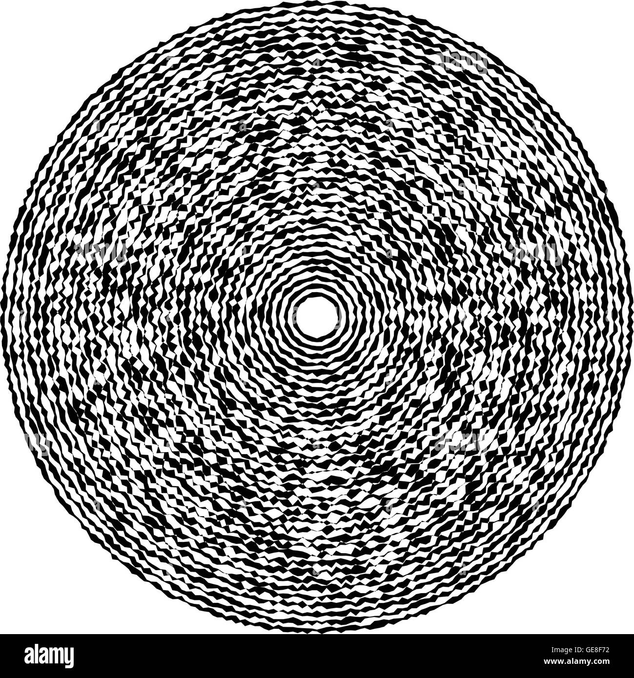 Concentric circle element made of irregular circles, lines. Isolated ...