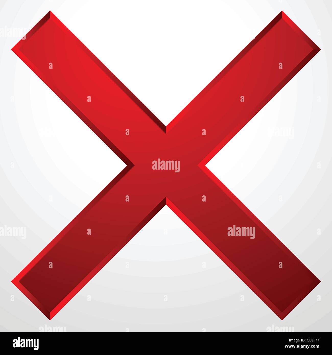 Red cross icon with bevel effect. Delete, remove icon, sign Stock ...
