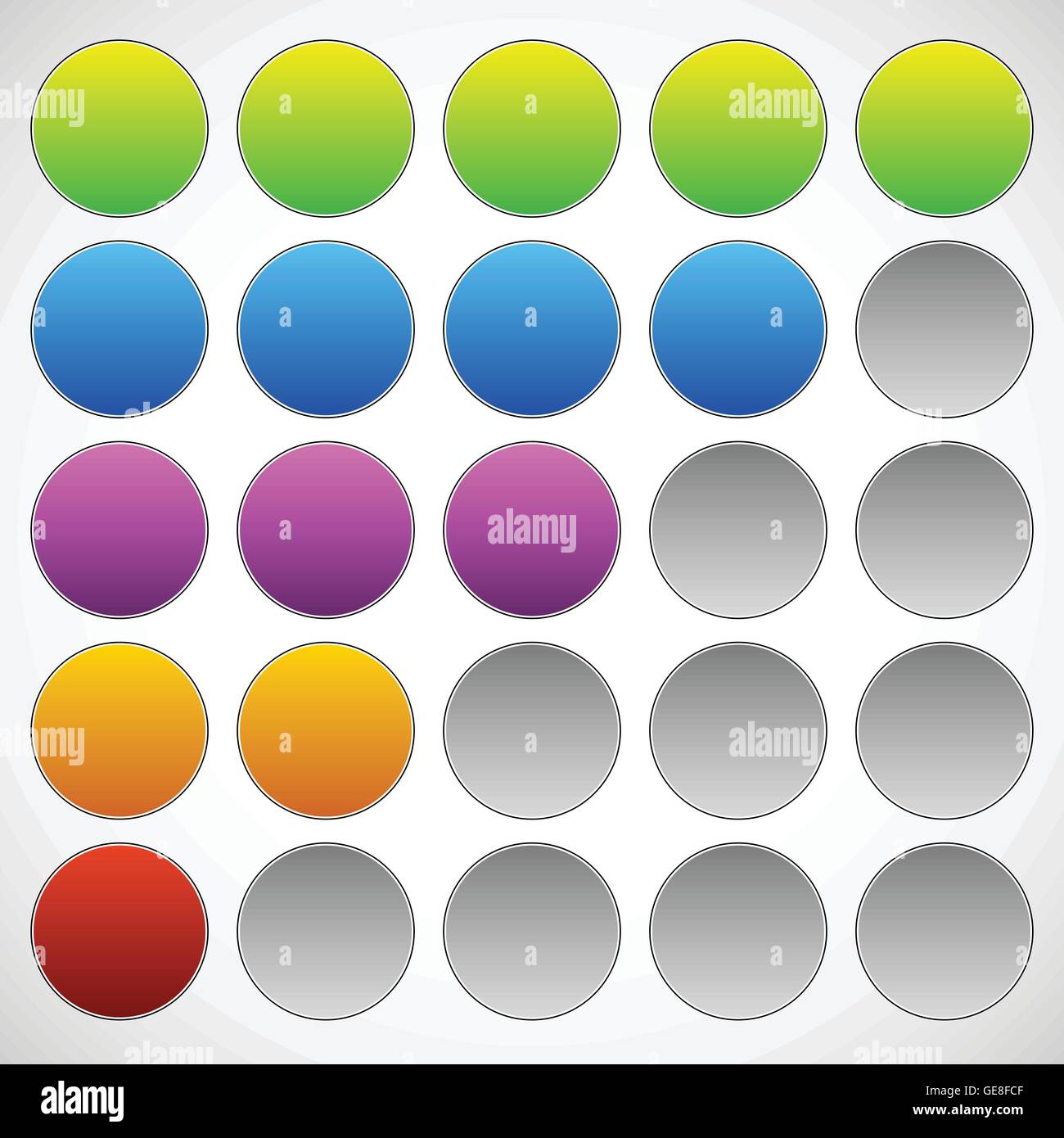 Progress, step, phase indicators. Simple 5-step progress bars Stock ...
