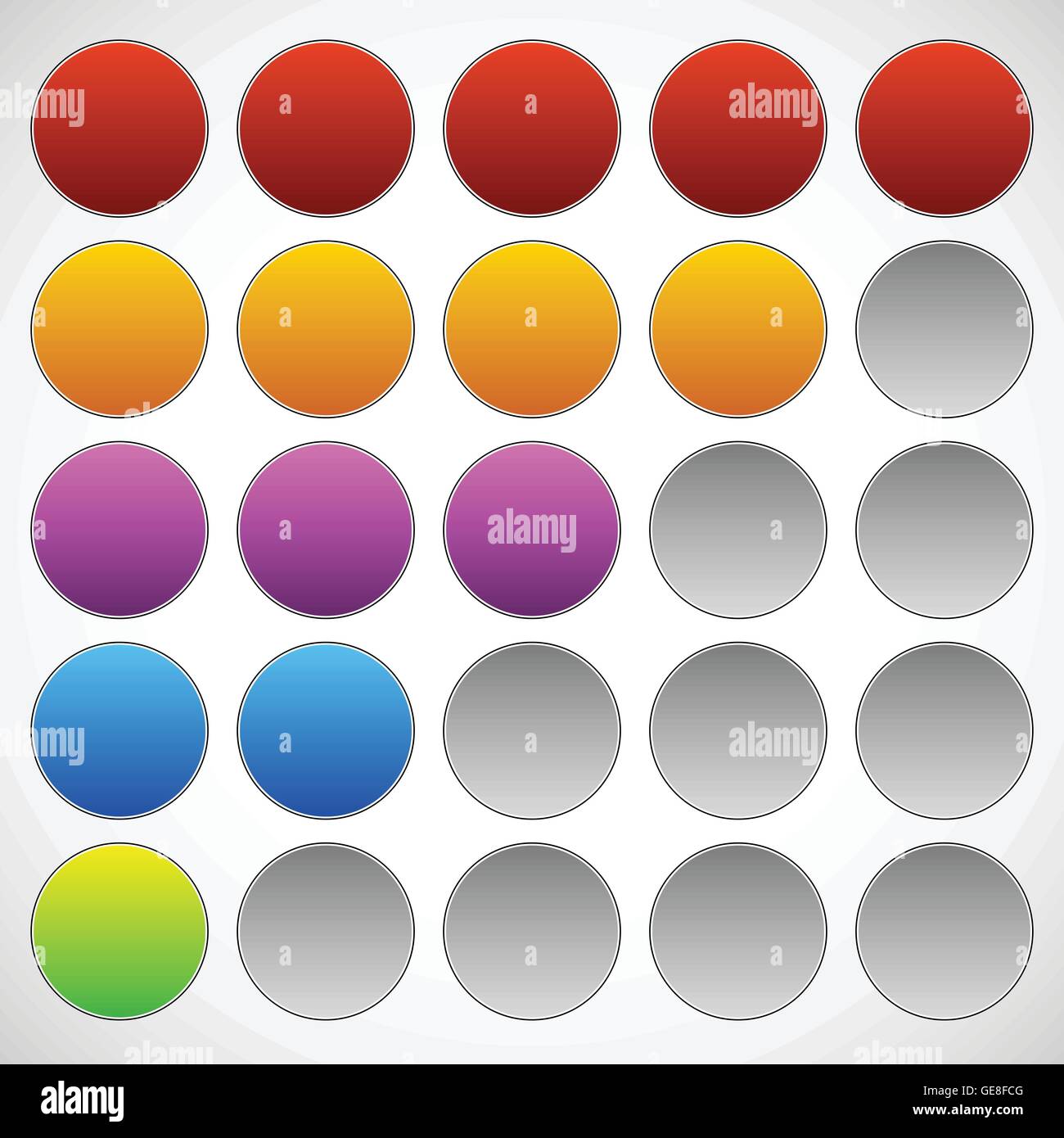 Progress, step, phase indicators. Simple 5-step progress bars Stock ...