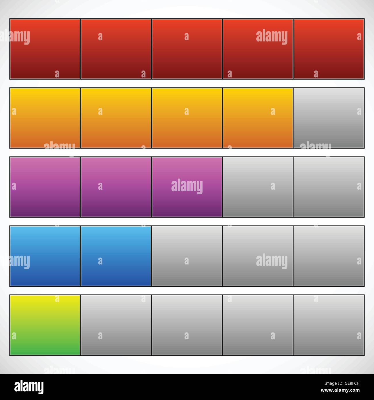 Progress, step, phase indicators. Simple 5-step progress bars Stock ...