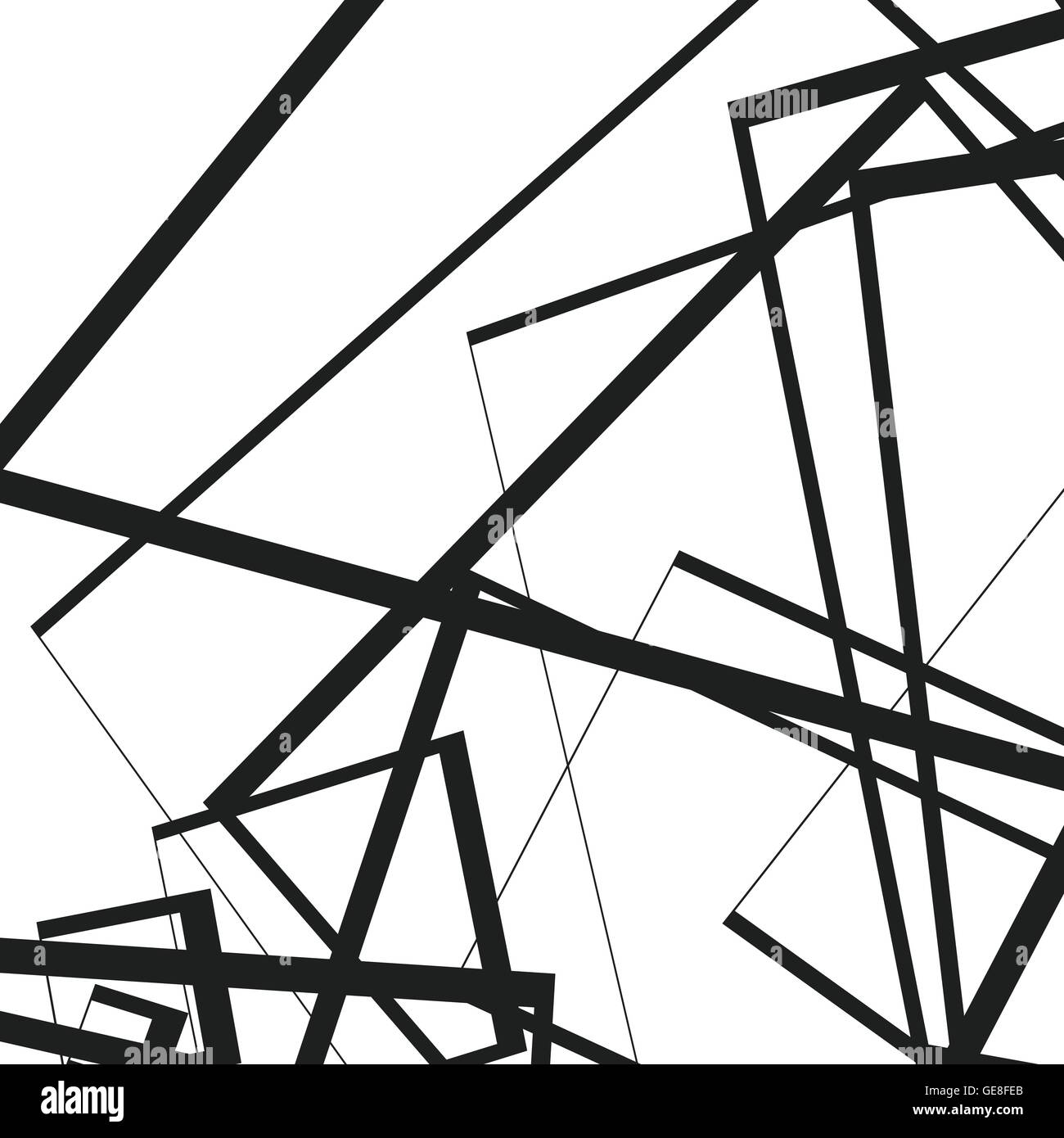 Geometric illustration(s) with random, edgy, irregular lines. Dynamic intersecting lines Stock ...