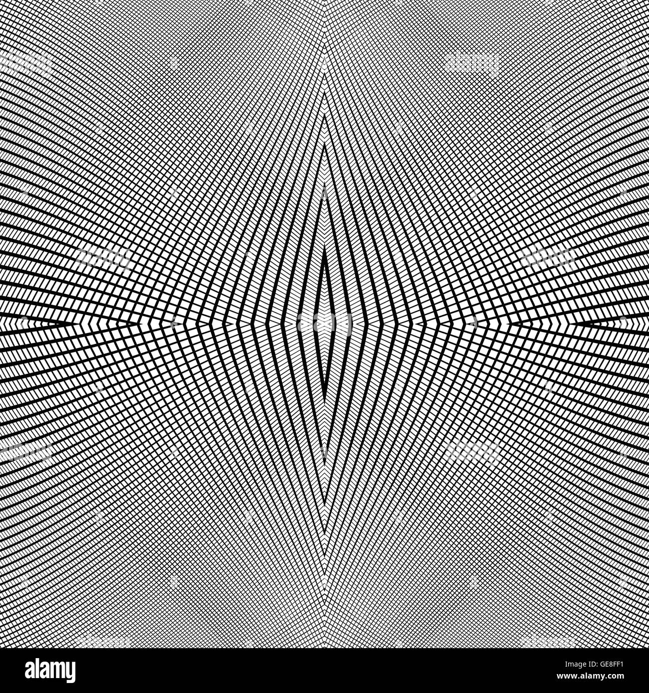 Grid of dynamic lines. Seamlessly repeatable mesh pattern. Distorted, warped cellular ...