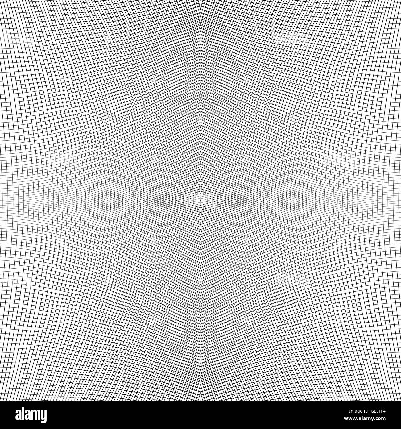 Grid of dynamic lines. Seamlessly repeatable mesh pattern. Distorted, warped cellular ...