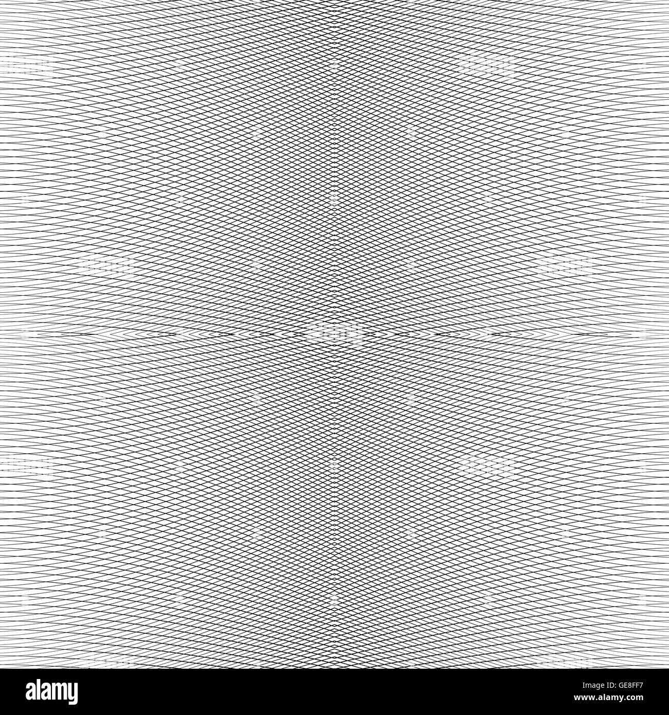 Grid of dynamic lines. Seamlessly repeatable mesh pattern. Distorted, warped cellular ...