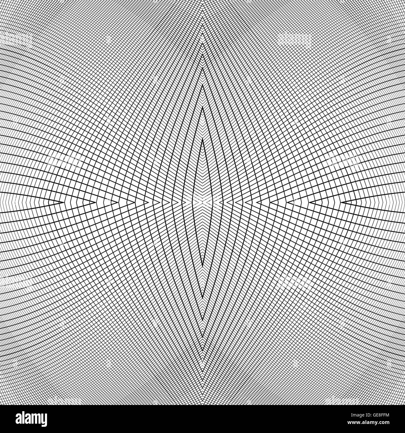 Grid of dynamic lines. Seamlessly repeatable mesh pattern. Distorted, warped cellular ...