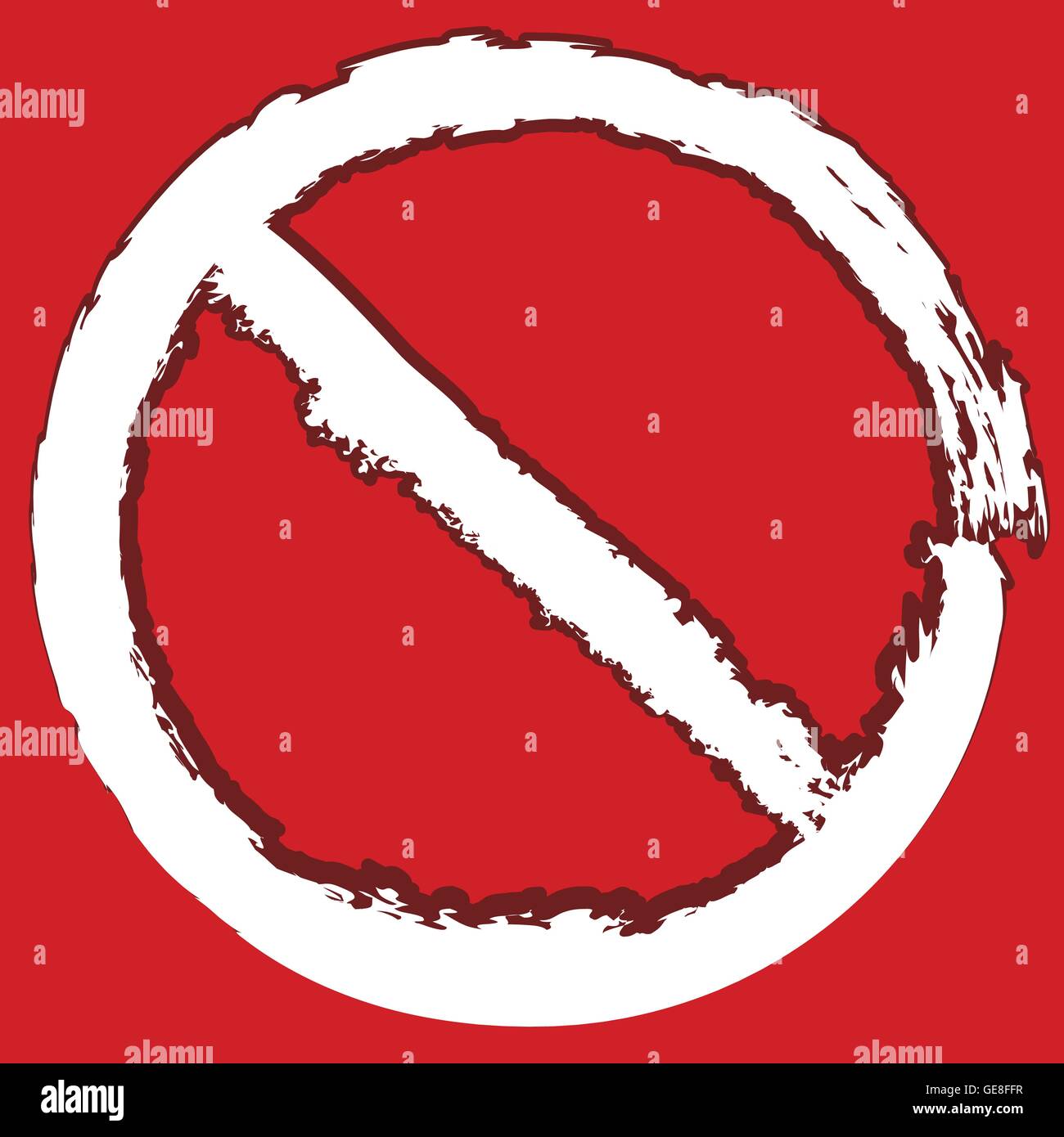 Grungy, painted prohibition, restriction sign. Prevention, ban ...