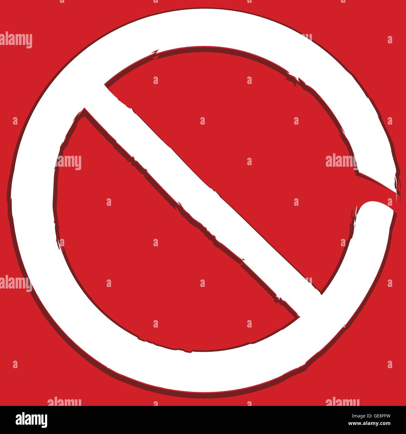 Grungy, painted prohibition, restriction sign. Prevention, ban ...