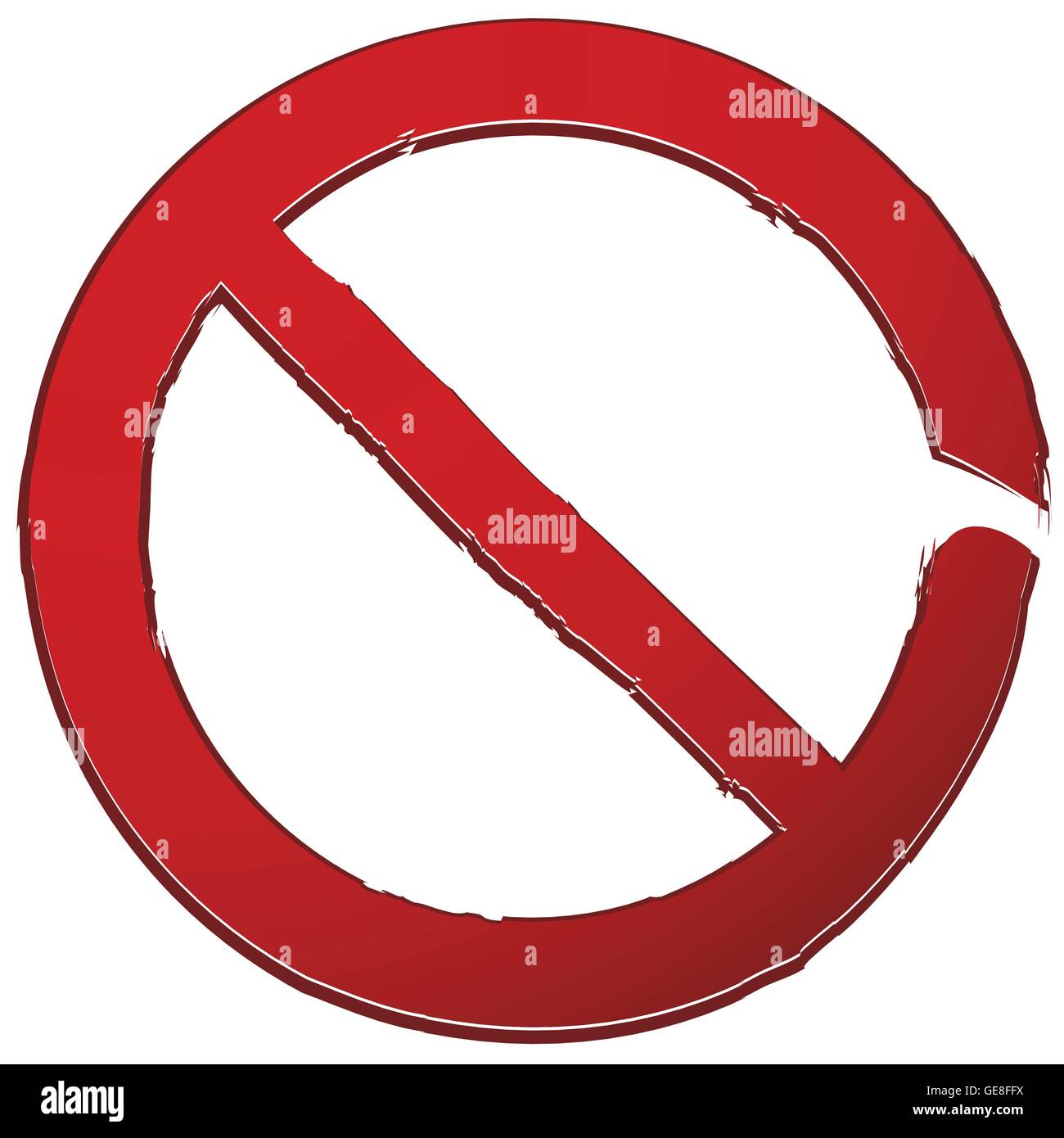 Grungy, painted prohibition, restriction sign. Prevention, ban ...