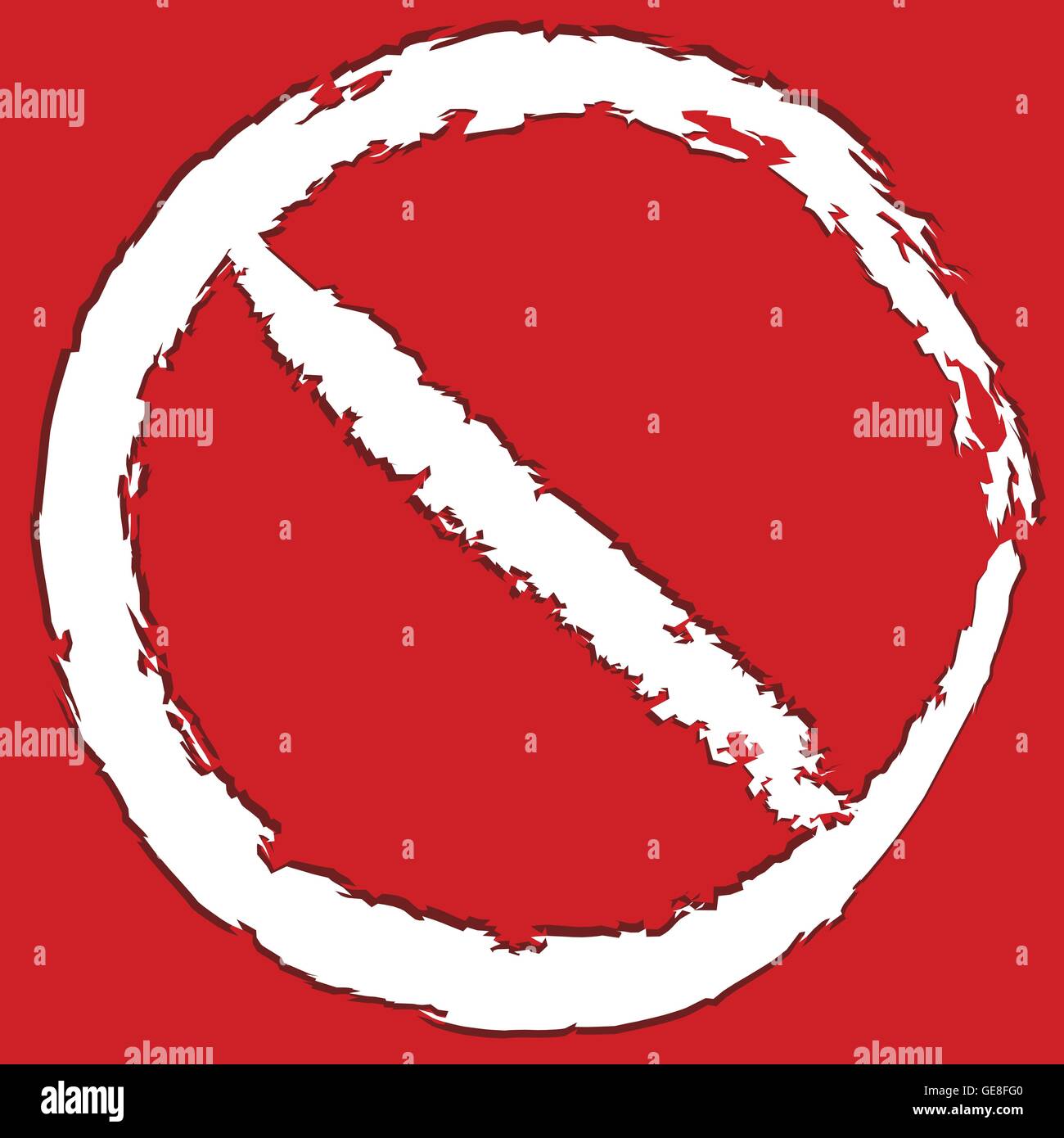 Grungy, painted prohibition, restriction sign. Prevention, ban ...