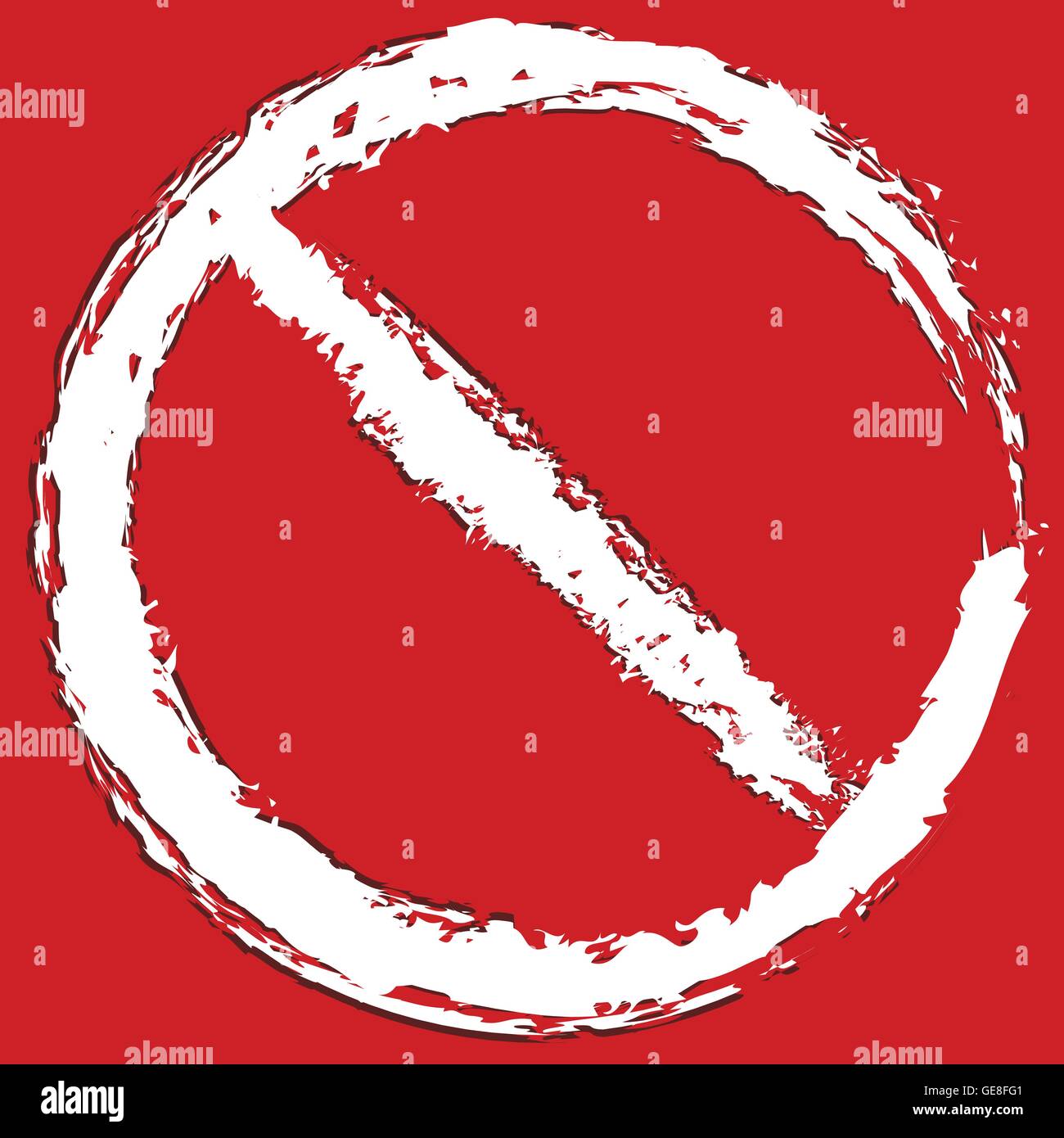 Grungy, painted prohibition, restriction sign. Prevention, ban ...