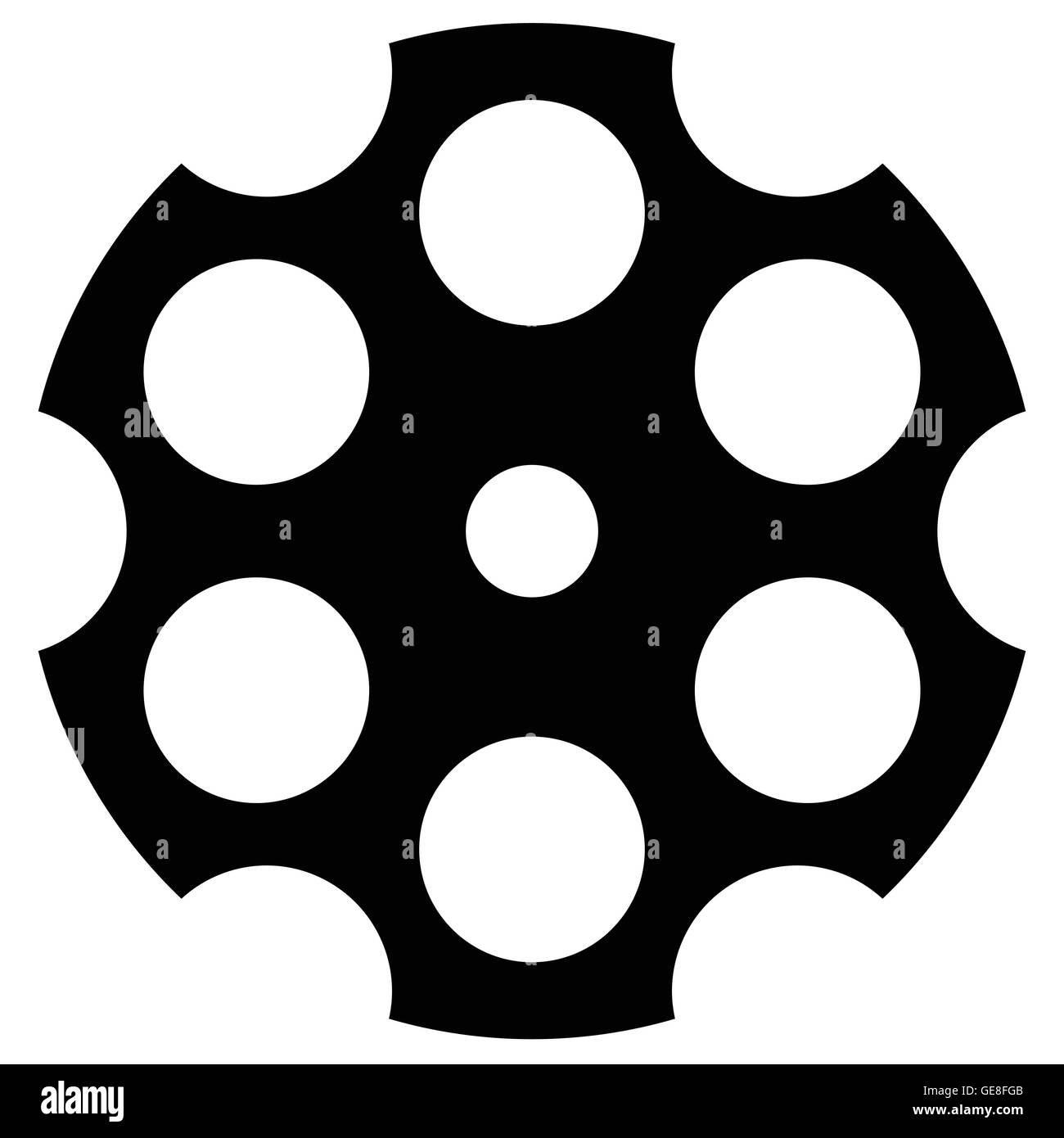Illustration with cylinder of a revolver pistol. Western, classical ...