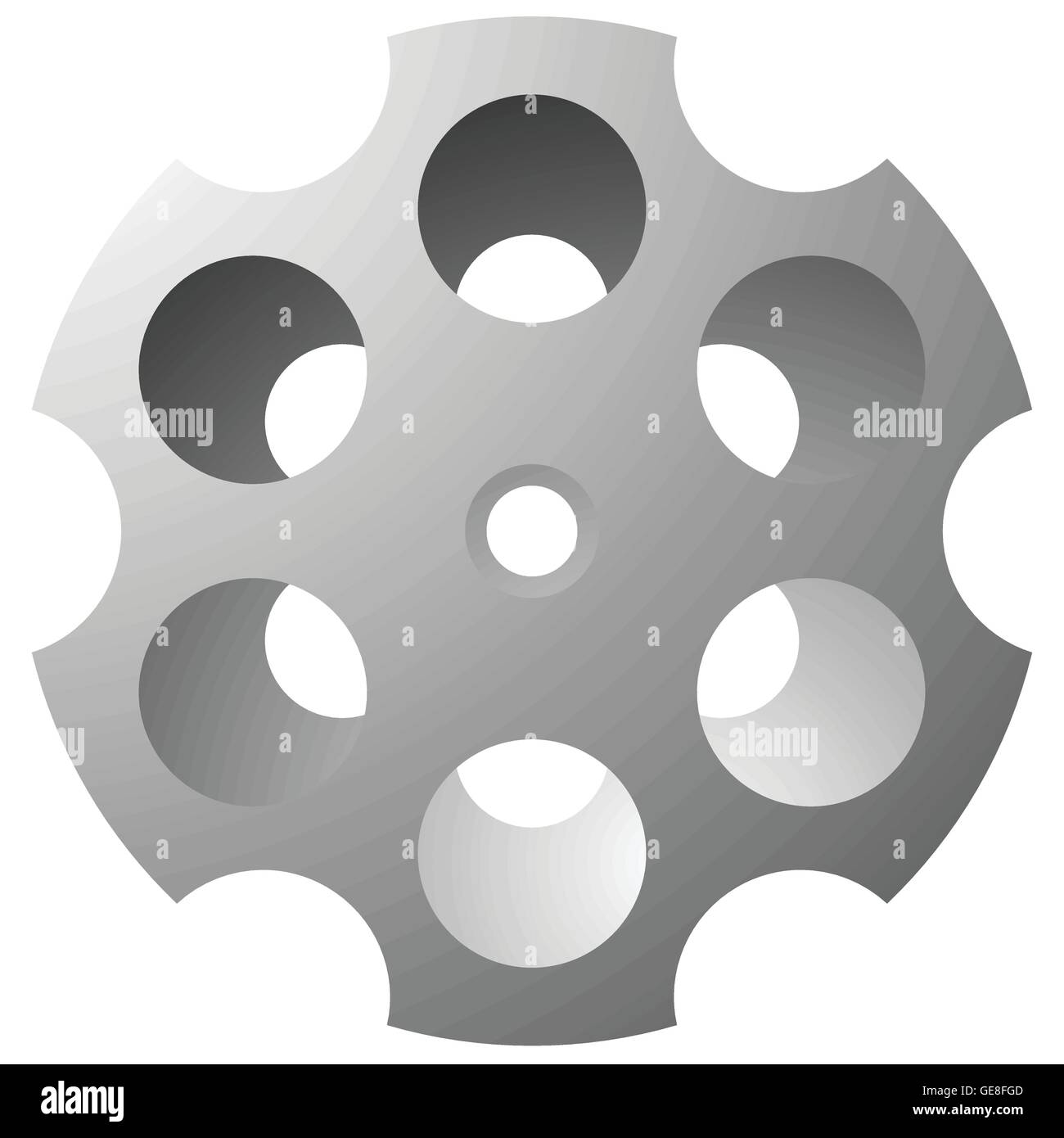 Illustration with cylinder of a revolver pistol. Western, classical ...
