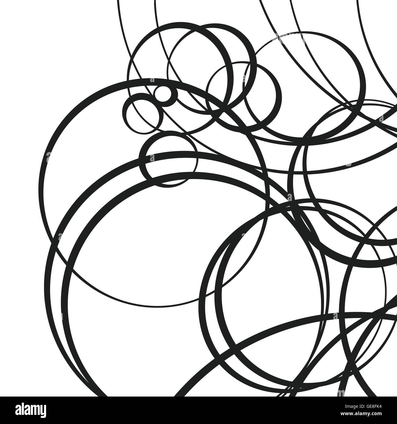Random scattered circles artistic geometric illustration. Dynamic ...