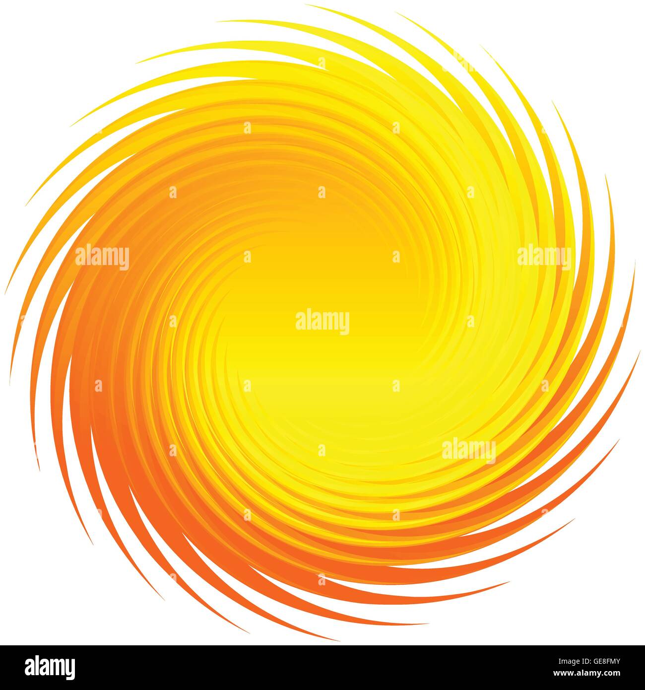 Spinning radial orange, yellow shape isolated on white Stock Vector ...