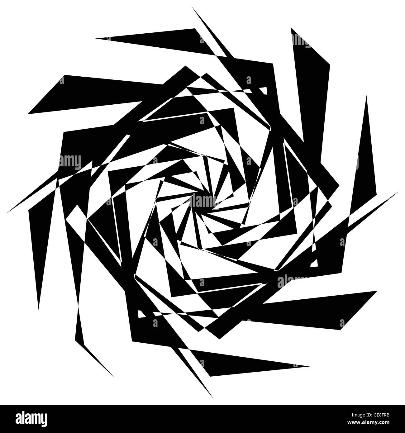 Edgy geometric element, random shape. Abstract monochrome illustration ...
