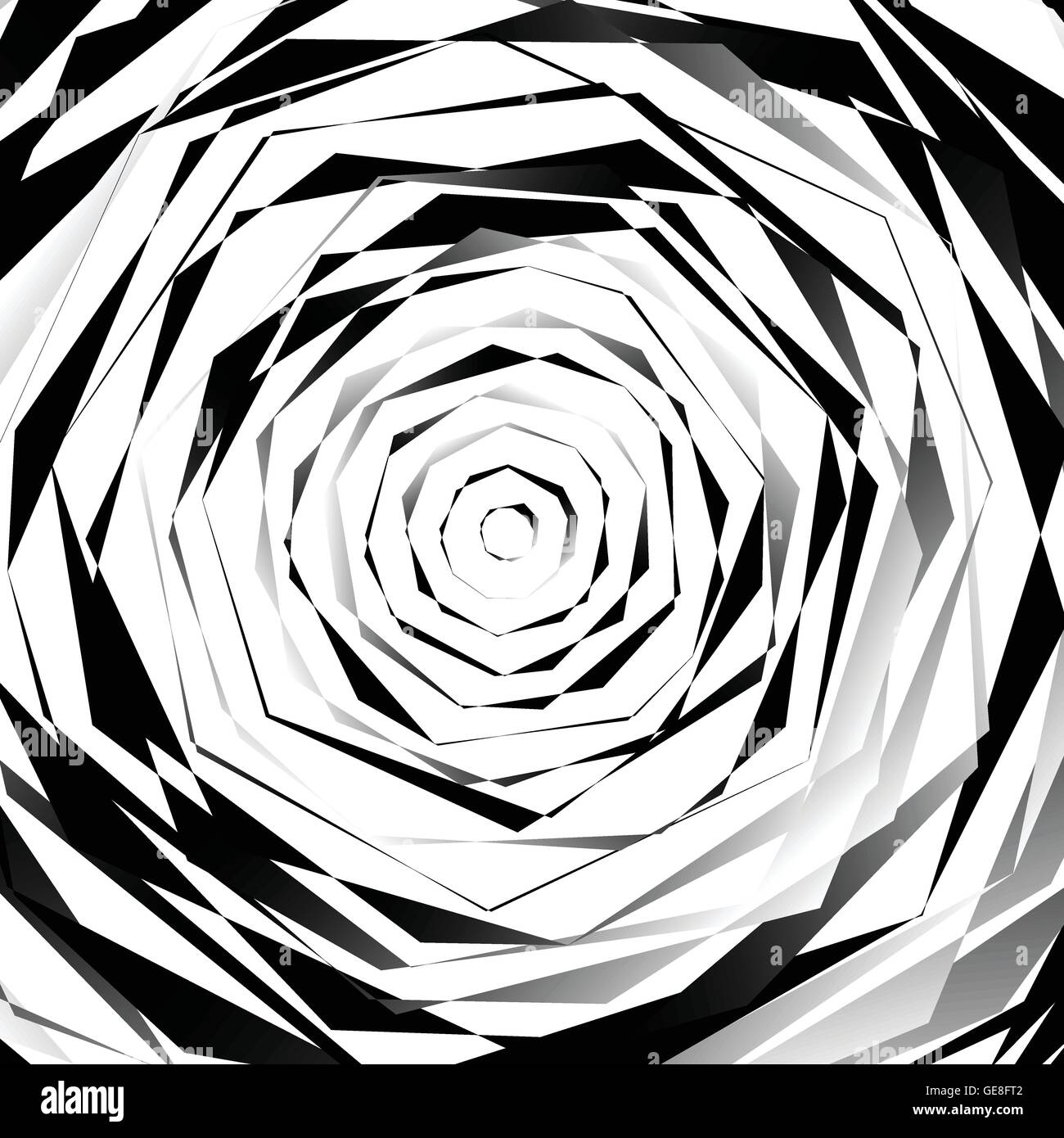 Edgy spirally texture. Abstract monochrome, geometric pattern Stock ...