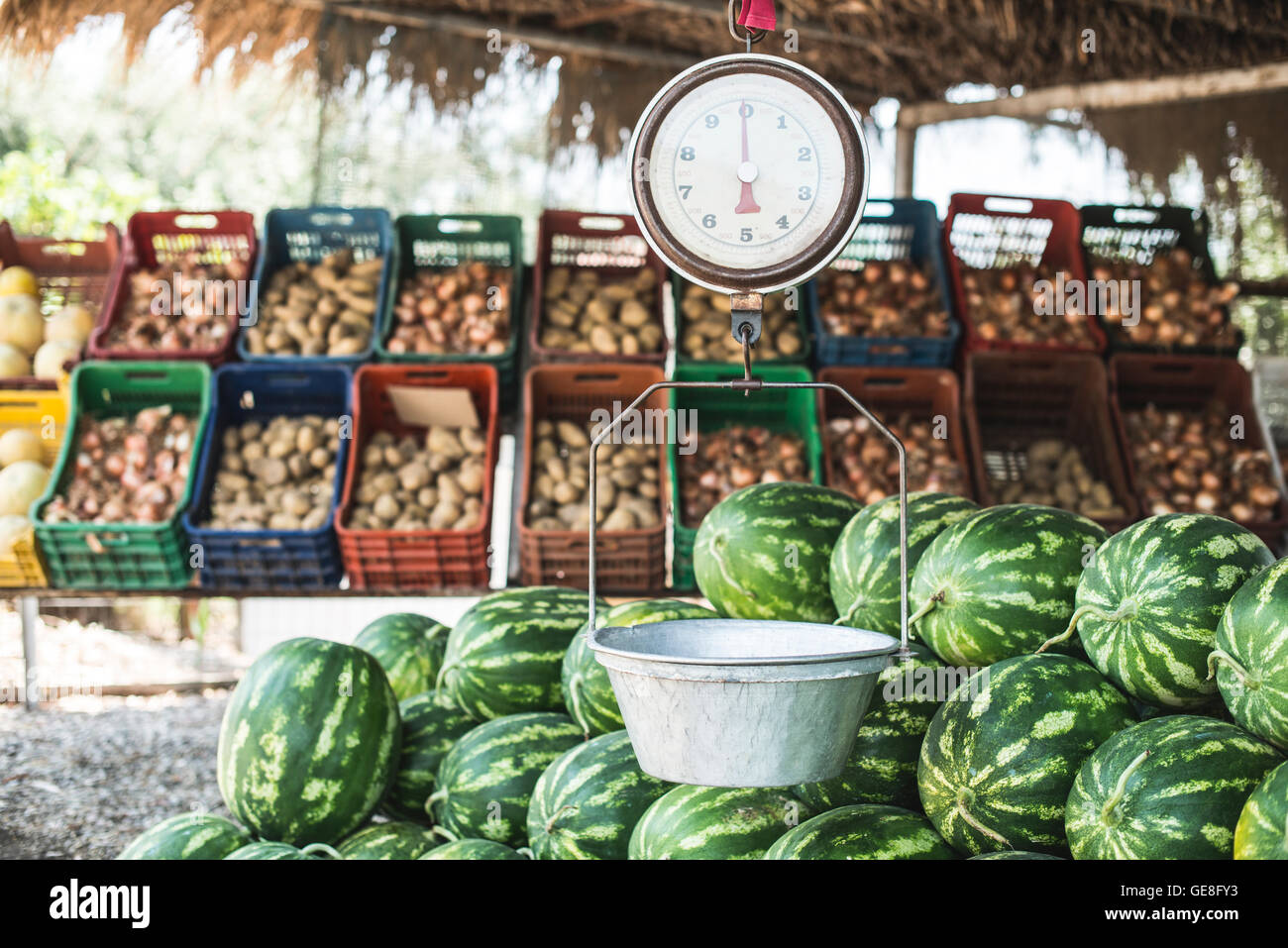 Watermelon on scales hi-res stock photography and images - Alamy