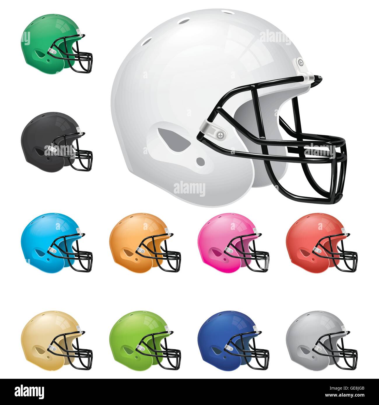 American Football Helmet Set Stock Vector Image & Art - Alamy