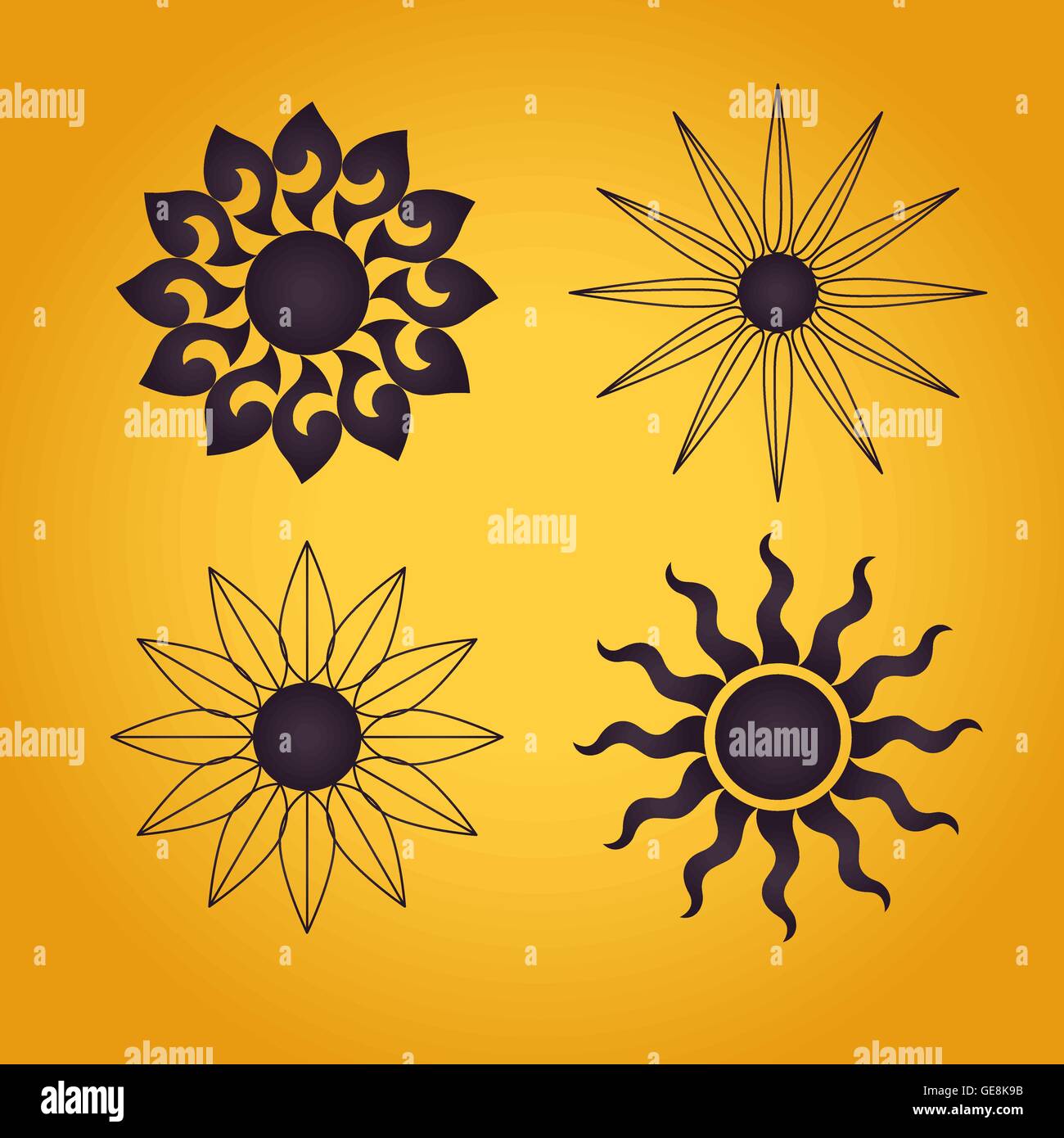 Sun symbol. Abstract vector illustration Stock Vector Image & Art - Alamy