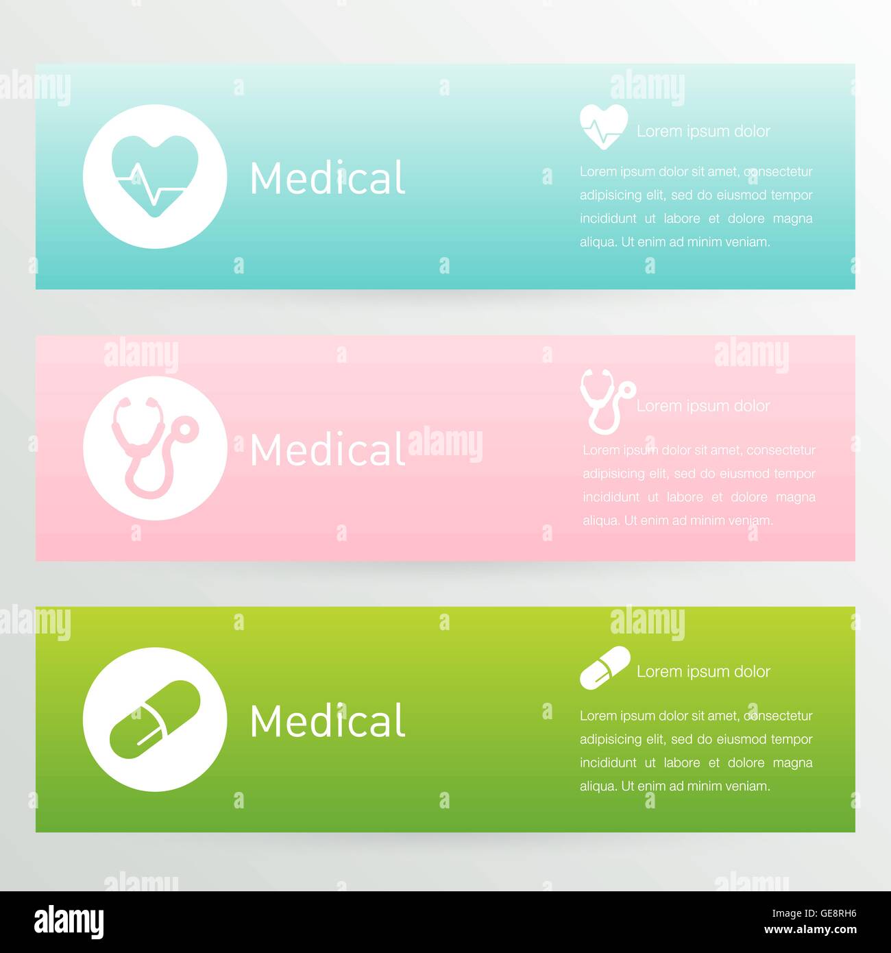 Three Medical Banners For Web or Print Stock Vector Image & Art - Alamy
