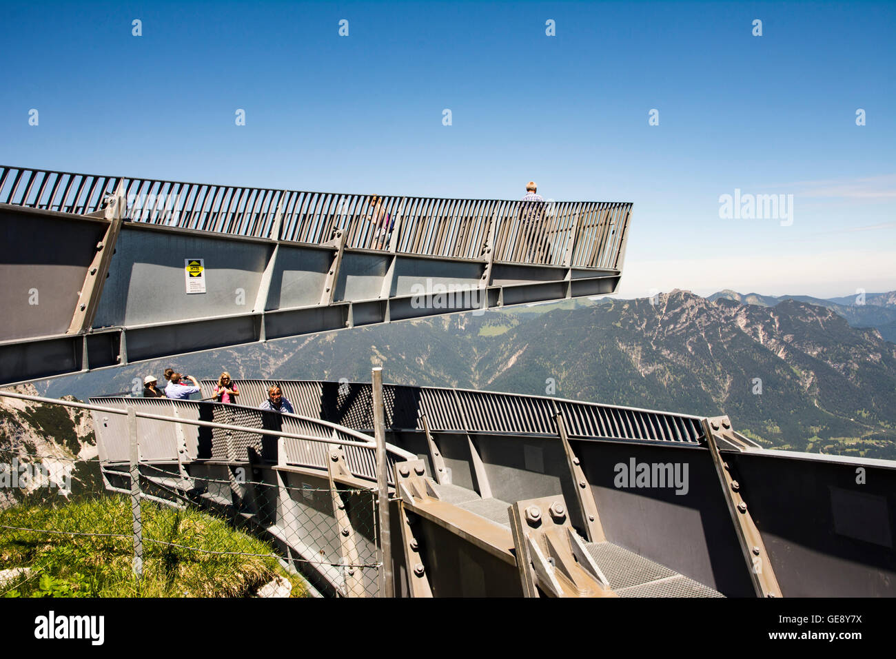 GARMISCH, GERMANY - JULY 10: Tourists at the Alpspix observation deck ...