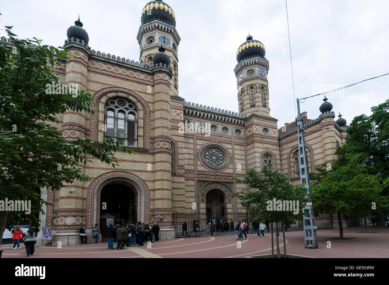The Great Synagogue in Erzsébetváros, Budapest in Hungary. It is also ...