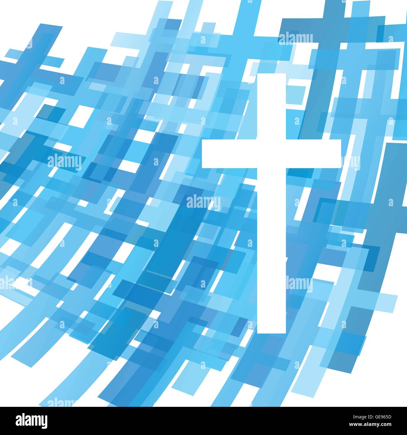 Cross clear blue abstract Christianity religion background vector ...