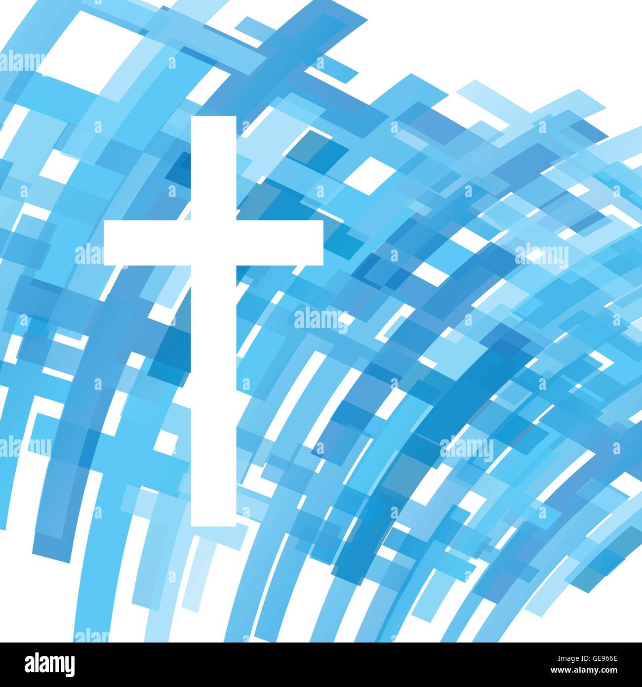 Cross clear blue abstract Christianity religion background vector ...