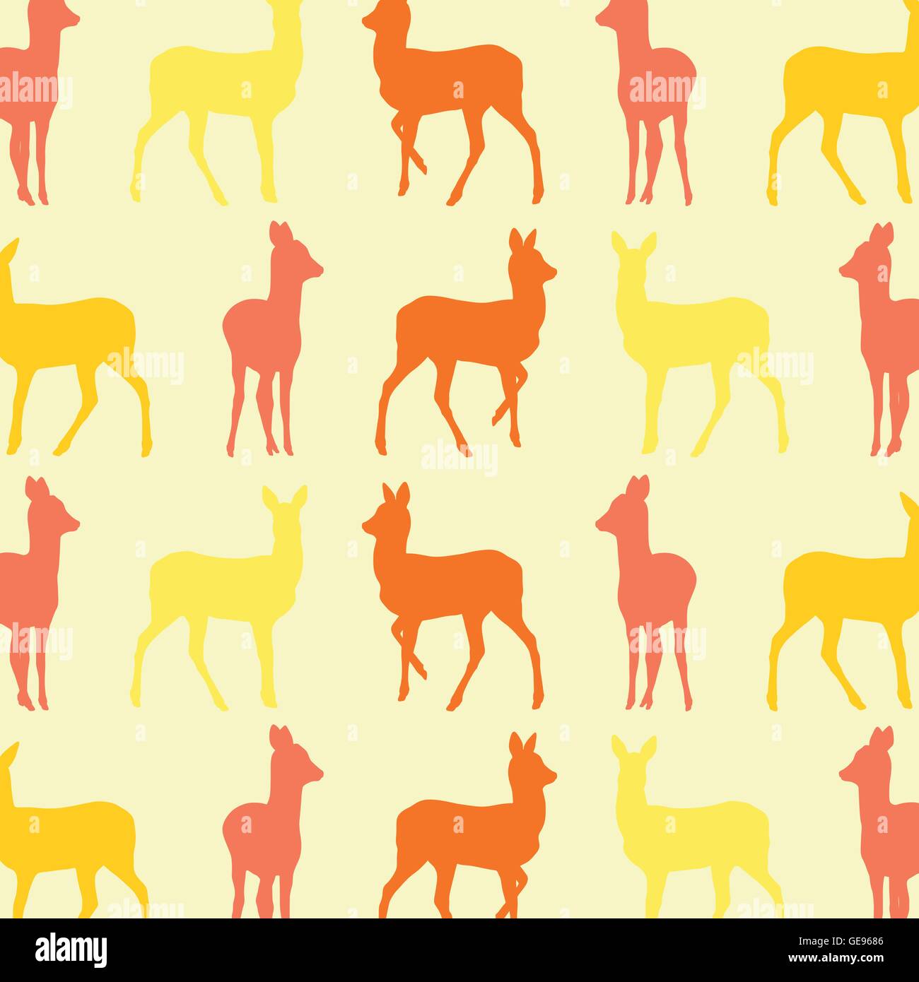 Doe deer animal seamless pattern colorful vector wallpaper for kid ...