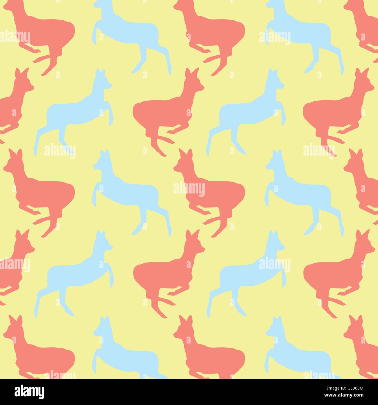 Doe deer animal seamless pattern colorful vector wallpaper for kid ...