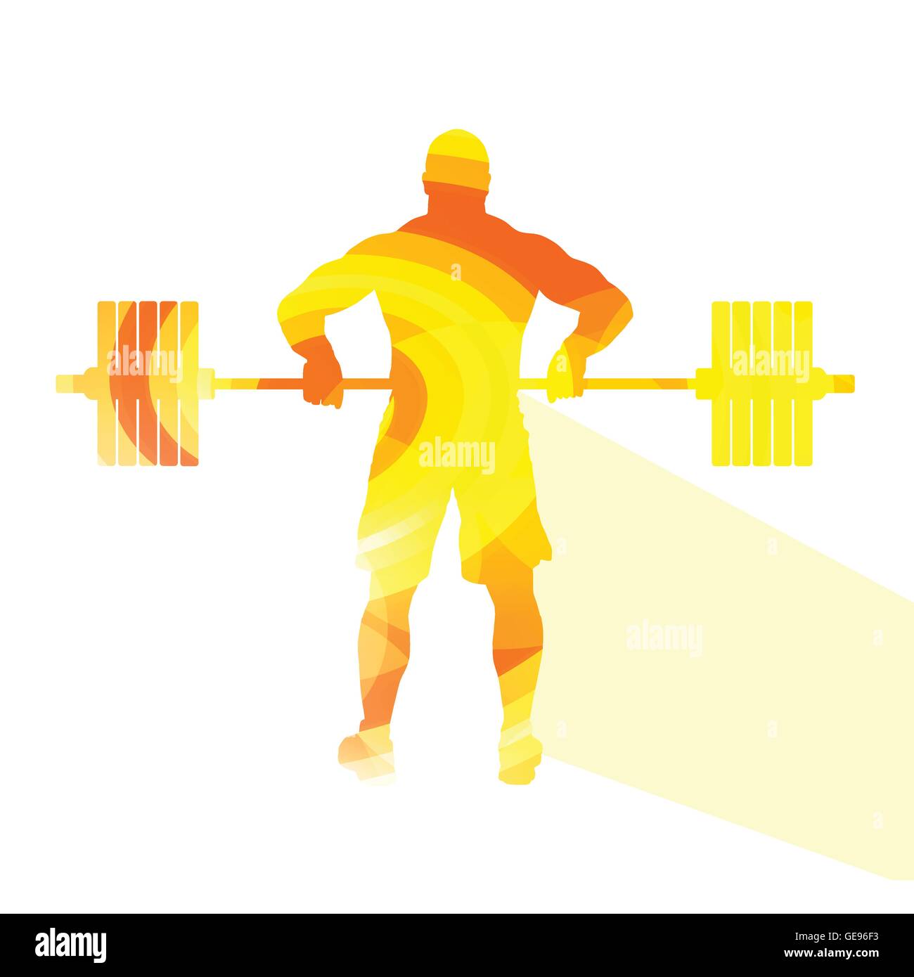 Weightlifter man silhouette illustration vector background colorful ...