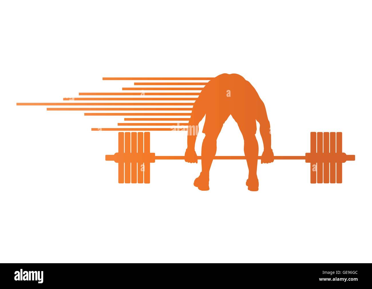 Weight lifting man abstract vector background concept made of stripes ...