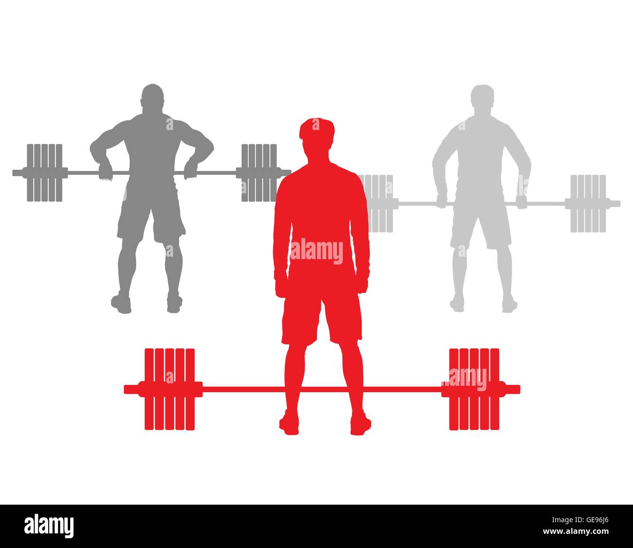 Man powerlifting weights isolated abstract winner concept vector ...
