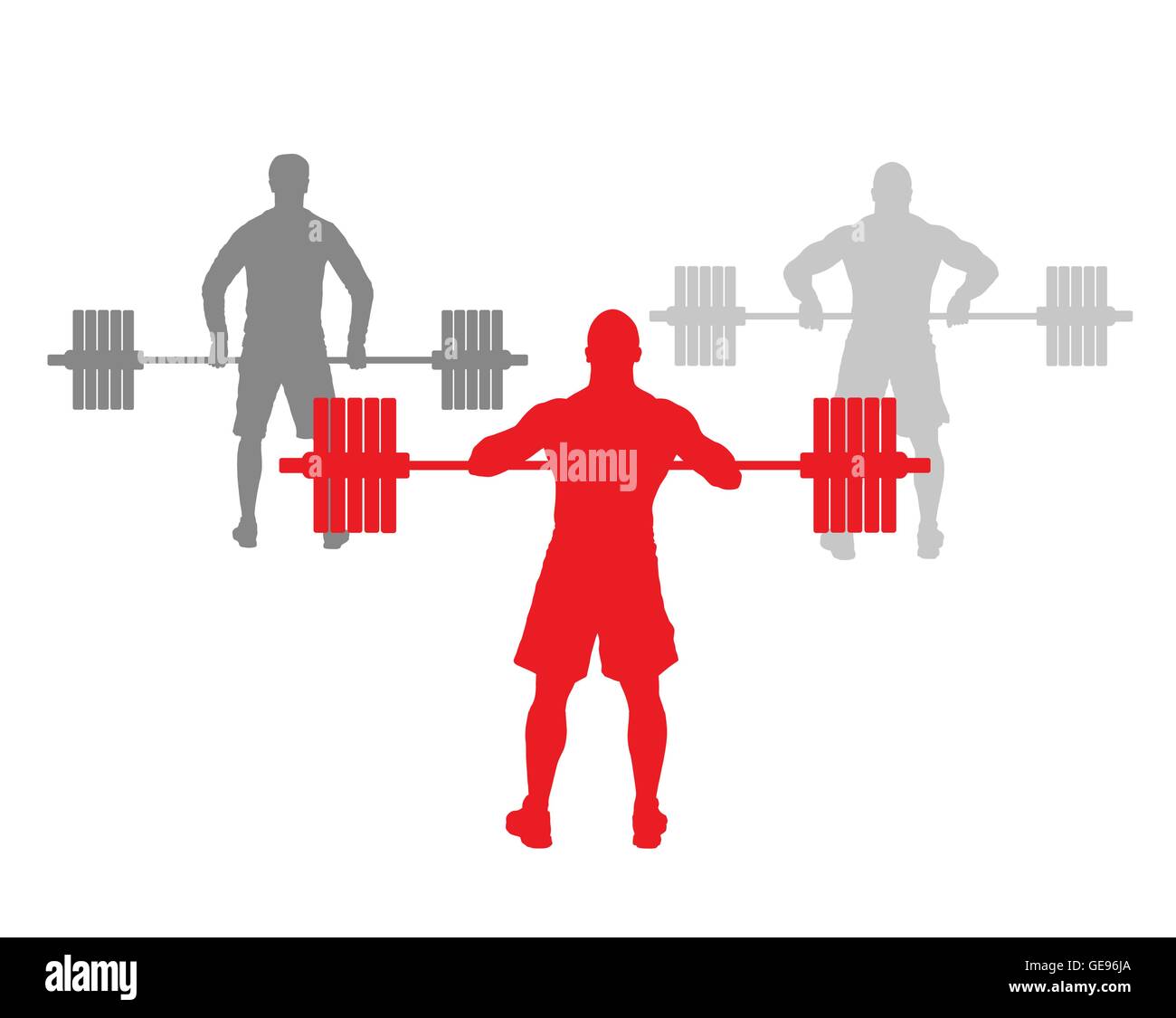 Man powerlifting weights isolated abstract winner concept vector ...