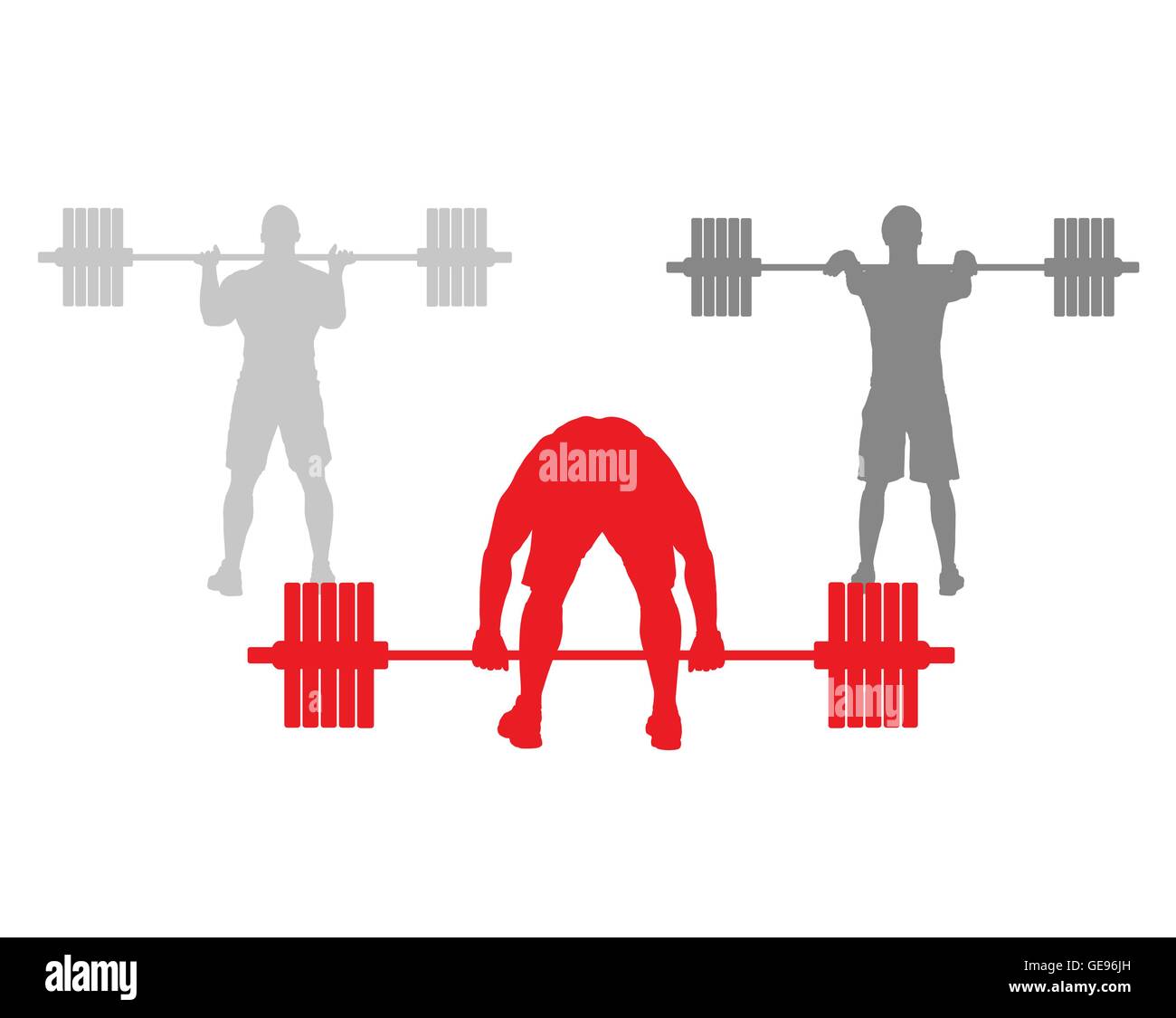 Man powerlifting weights isolated abstract winner concept vector ...
