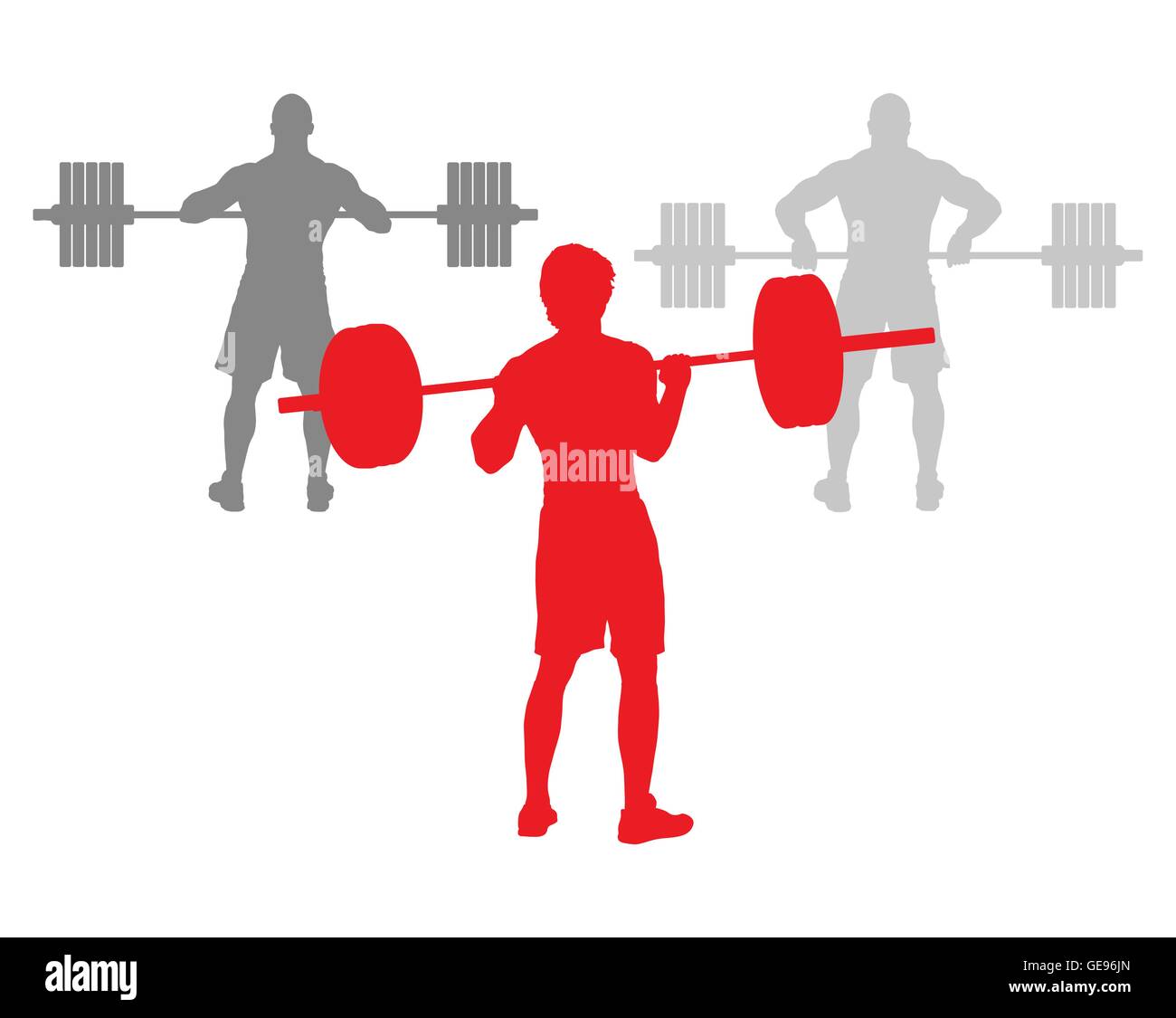 Man powerlifting weights isolated abstract winner concept vector ...