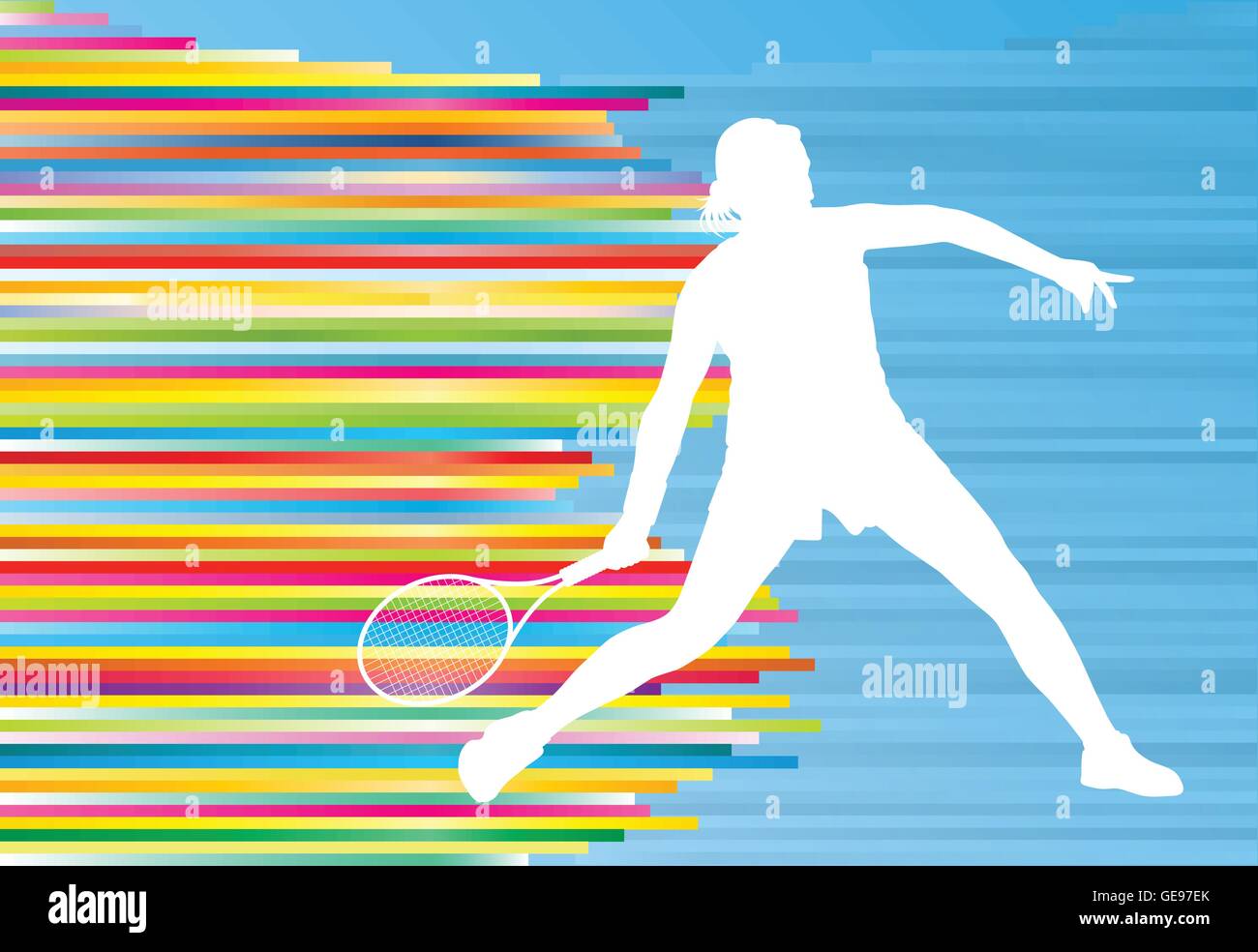 Woman playing tennis vector background concept Stock Vector Image & Art ...