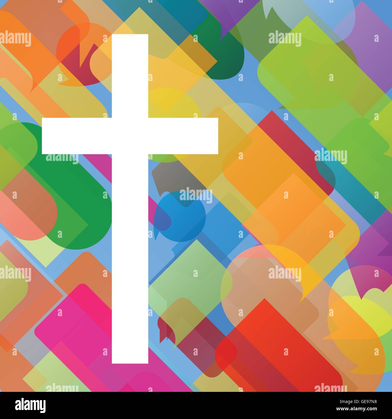 Christianity religion cross mosaic concept abstract background vector ...
